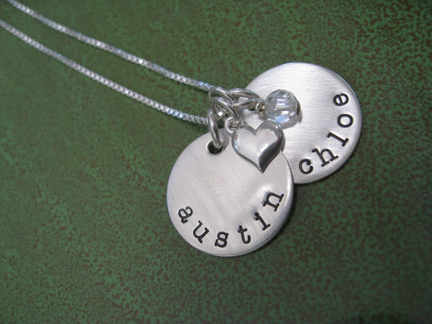 Personalizado estampado a mano collar de plata de ley - Etsy España