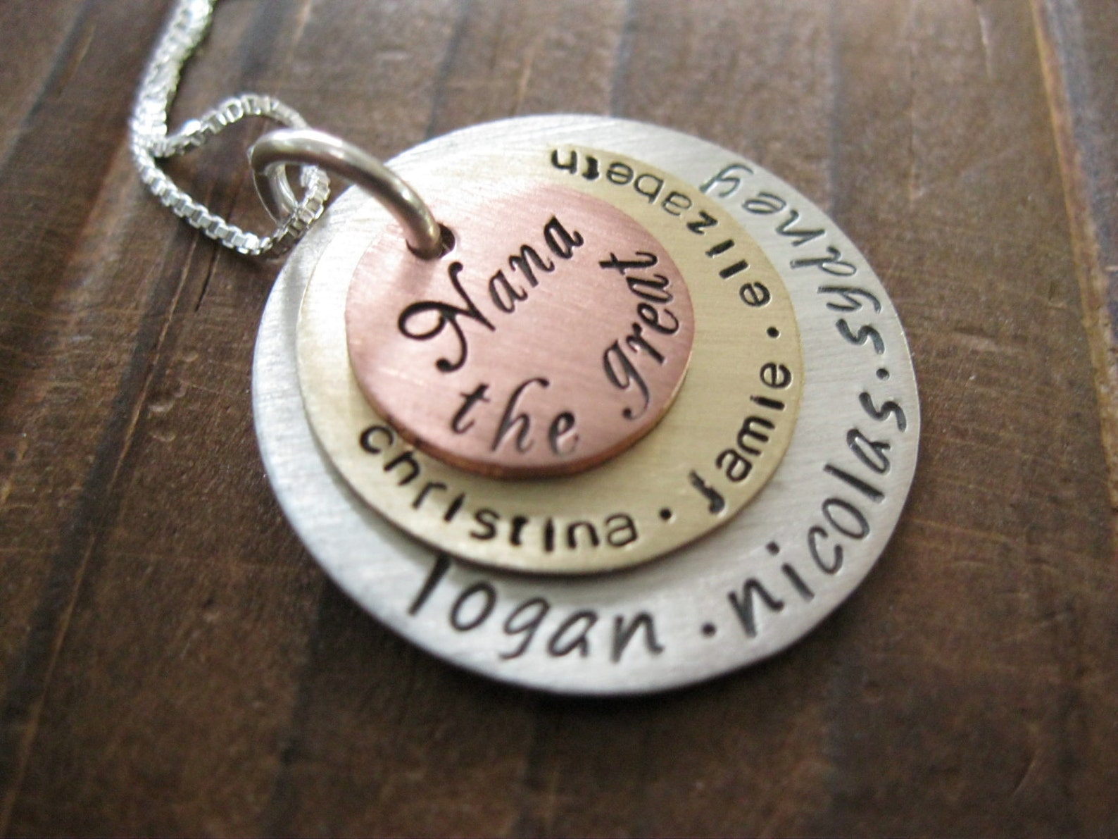 Mixed Metal Copper on Top Triple Stack Personalized Necklace - Etsy