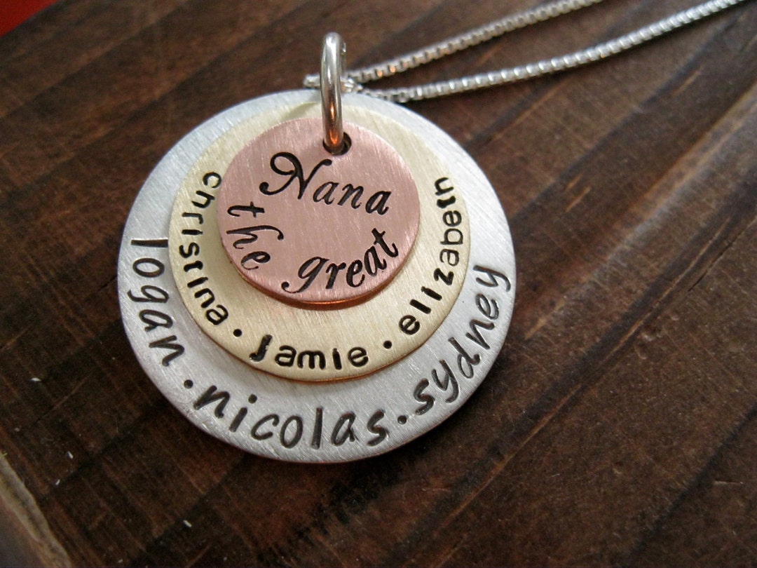 Mixed Metal Copper on Top Triple Stack Personalized Necklace - Etsy