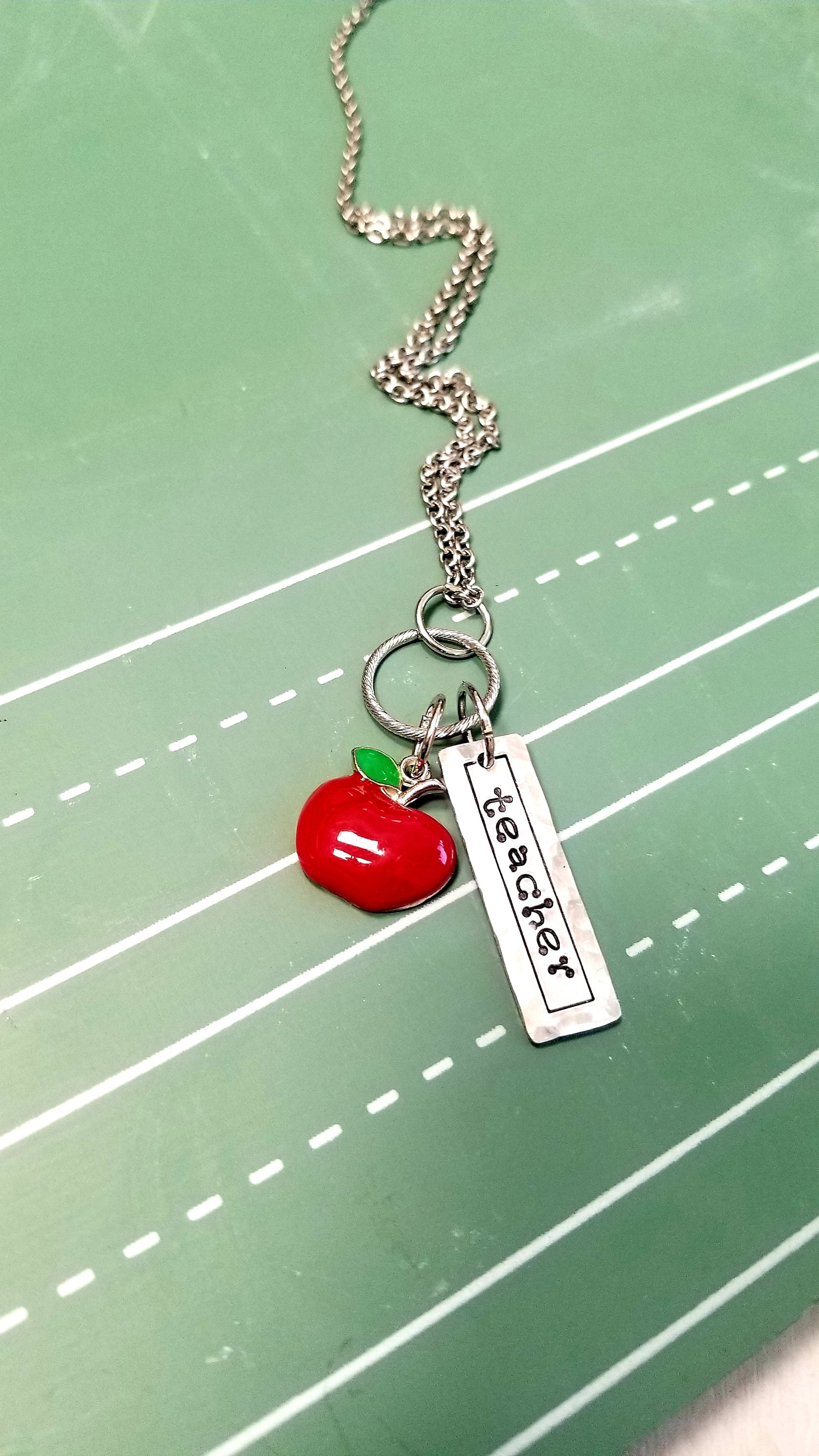 Apple for the Teacher Necklace - Etsy
