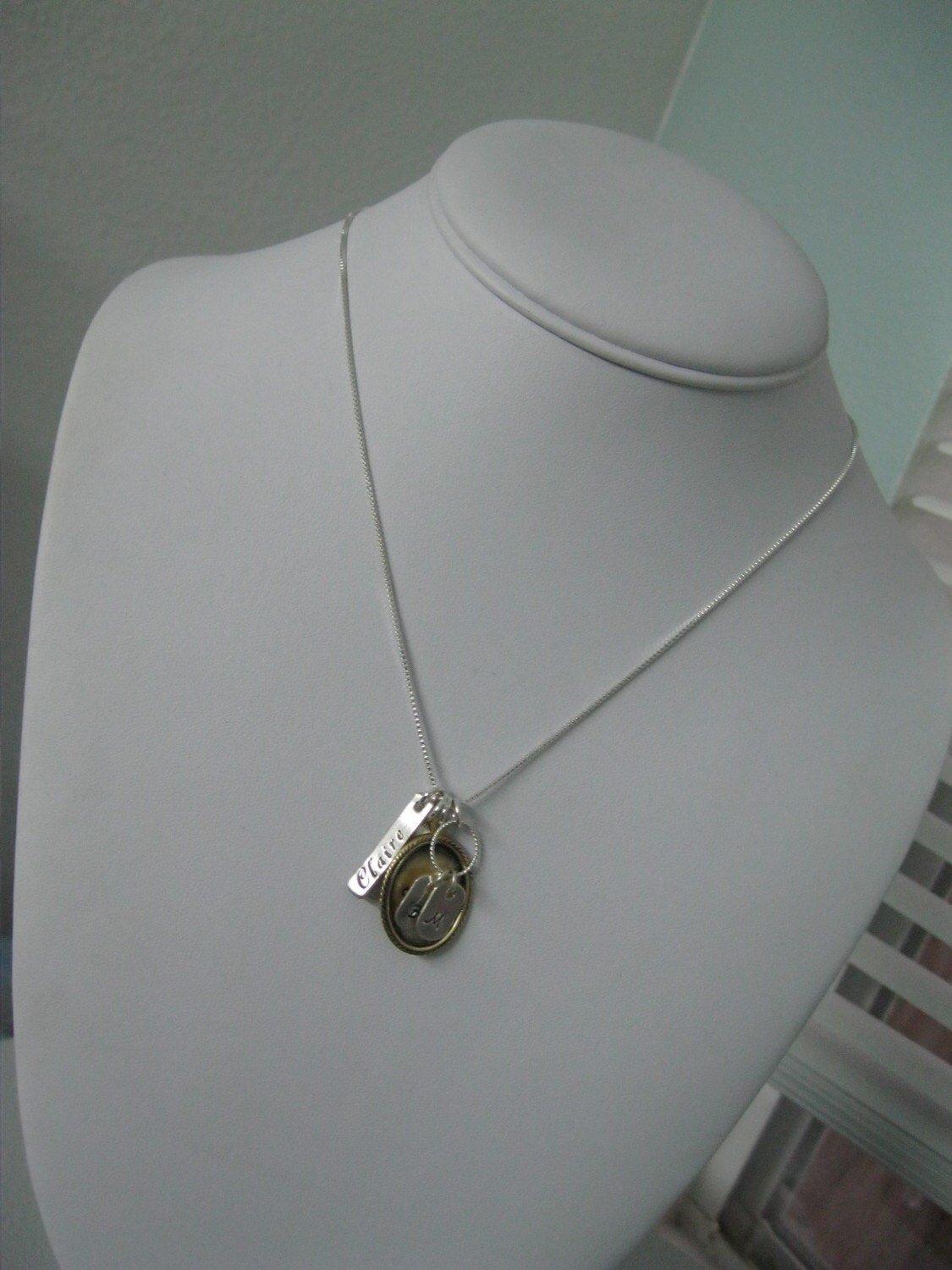 Personalized Hand Stamped Necklace Blessings Mixed Metal - Etsy