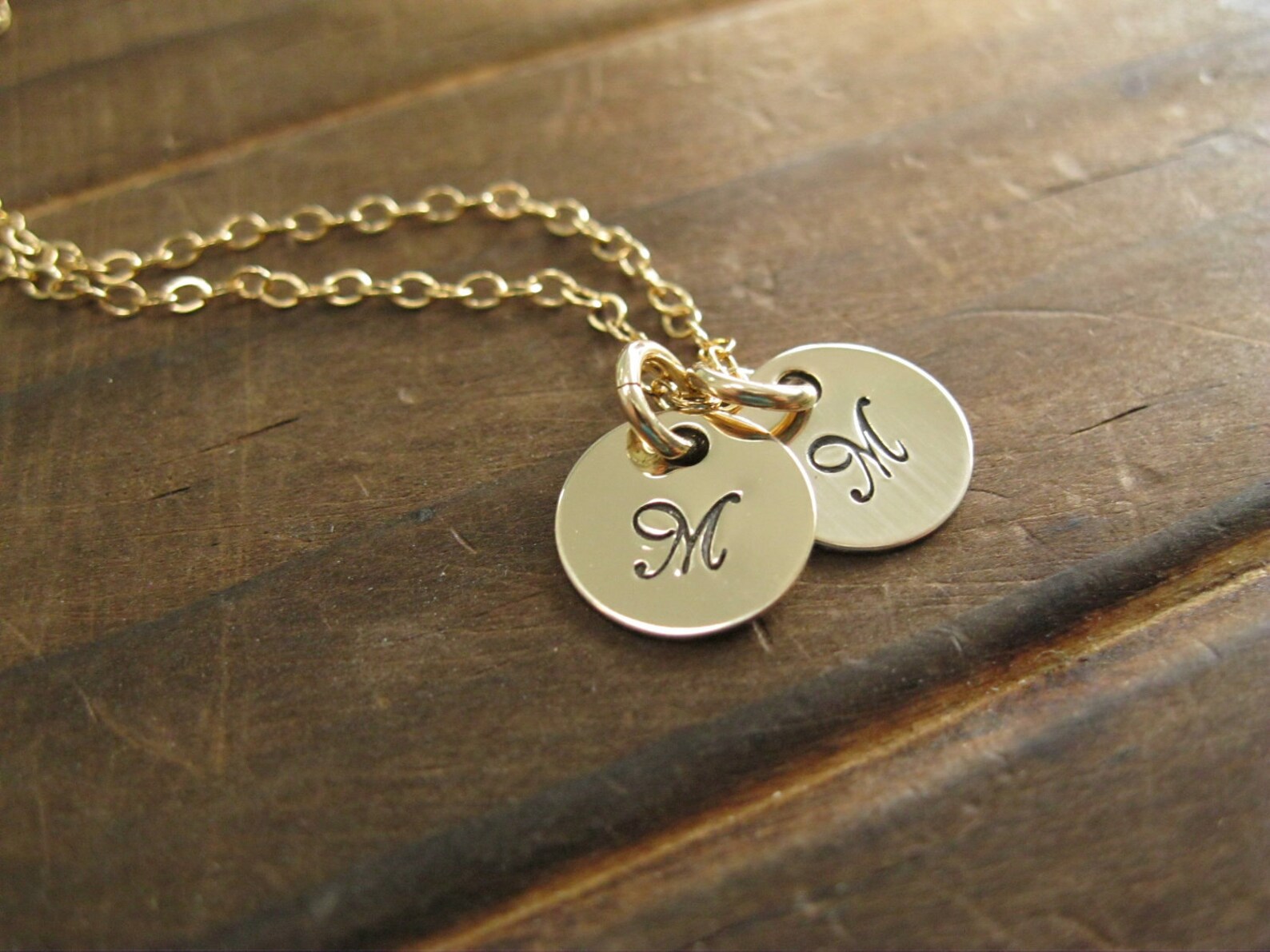 Personalized Tiny Token Gold Filled Necklace - Etsy