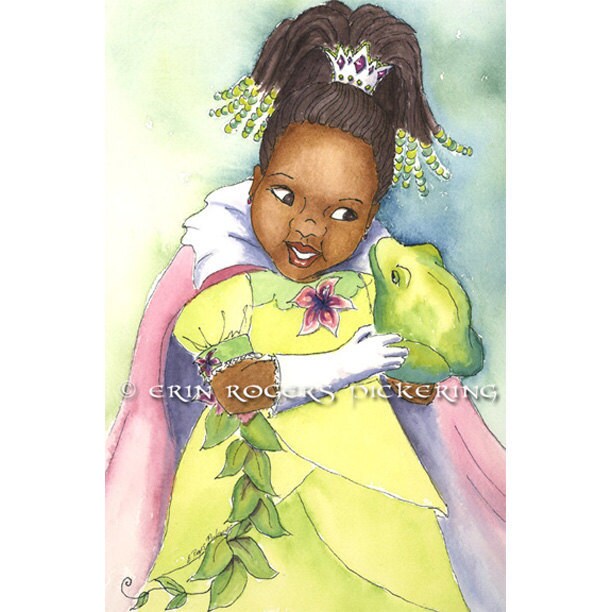 African American Princess and the Frog With Braids 8x10 Print - Etsy