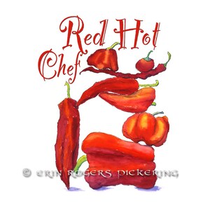 Red Hot Chef Kitchen Illustration Fine Art Print - Etsy