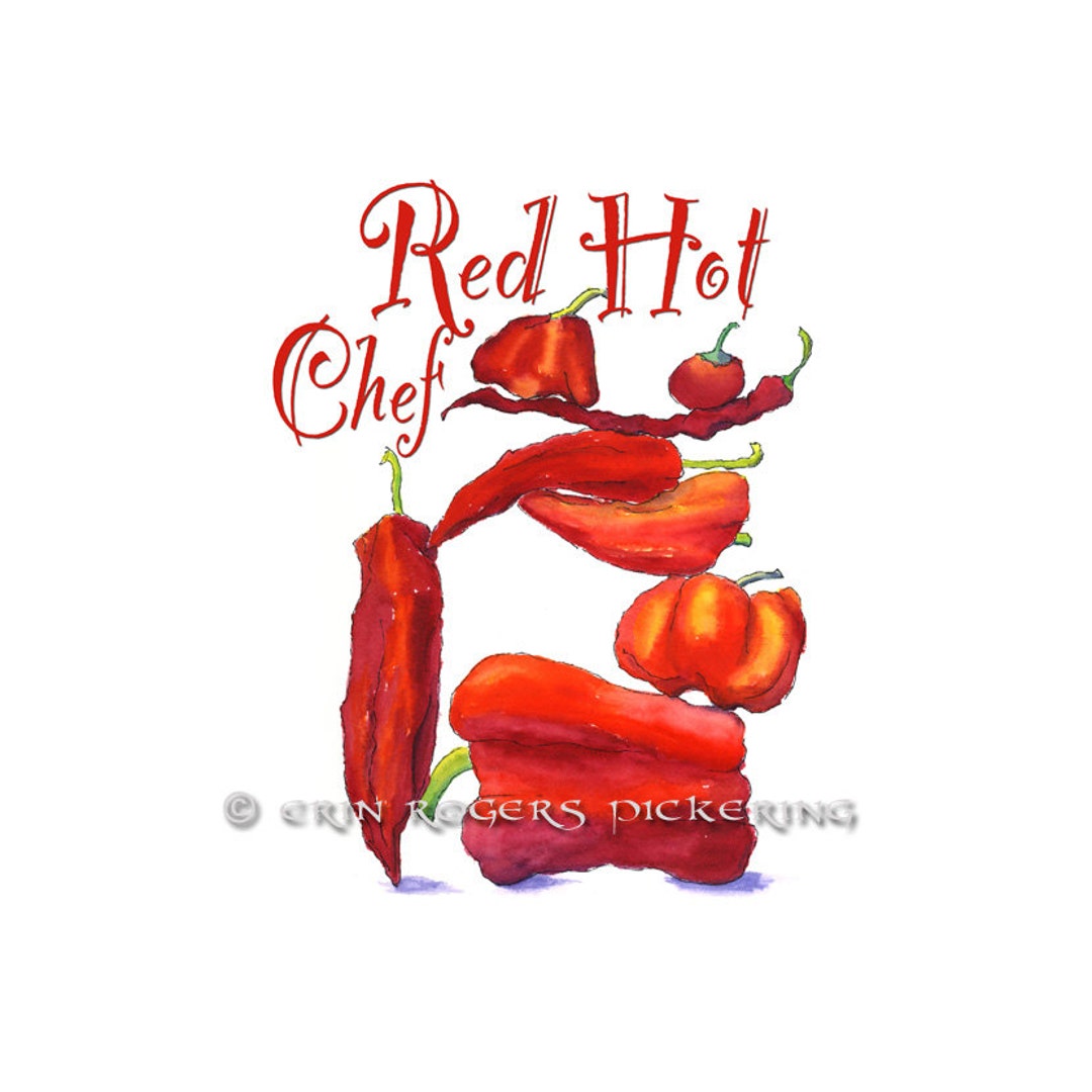 Red Hot Chef Kitchen Illustration Fine Art Print - Etsy