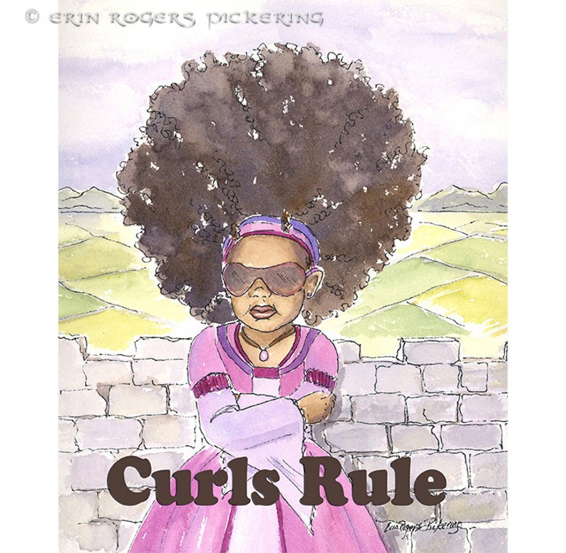African American Rapunzel Art Print 8x10 Natural Curly Hair/modern ...