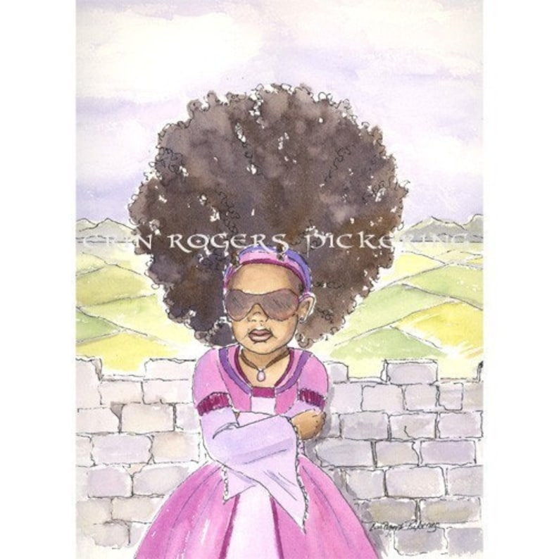 African American Modern Rapunzel With Curly Hair 8x10 Print - Etsy