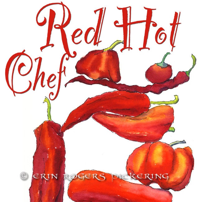 Red Hot Chef Kitchen Illustration Fine Art Print - Etsy