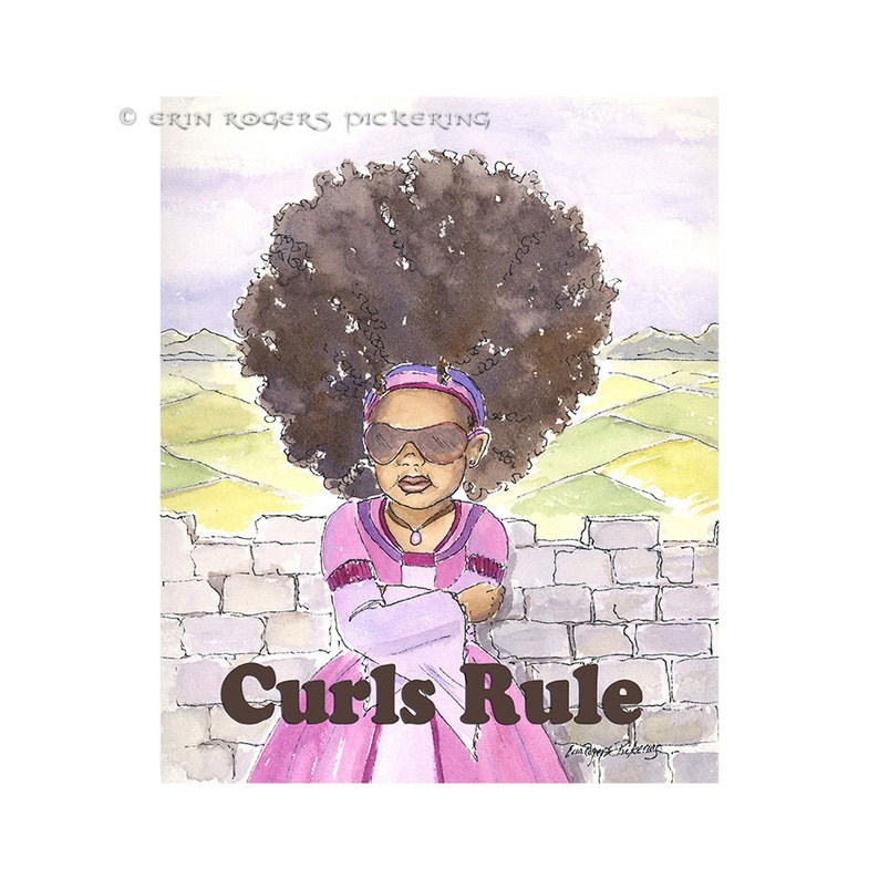African American Rapunzel Art Print 8x10 Natural Curly Hair/modern ...