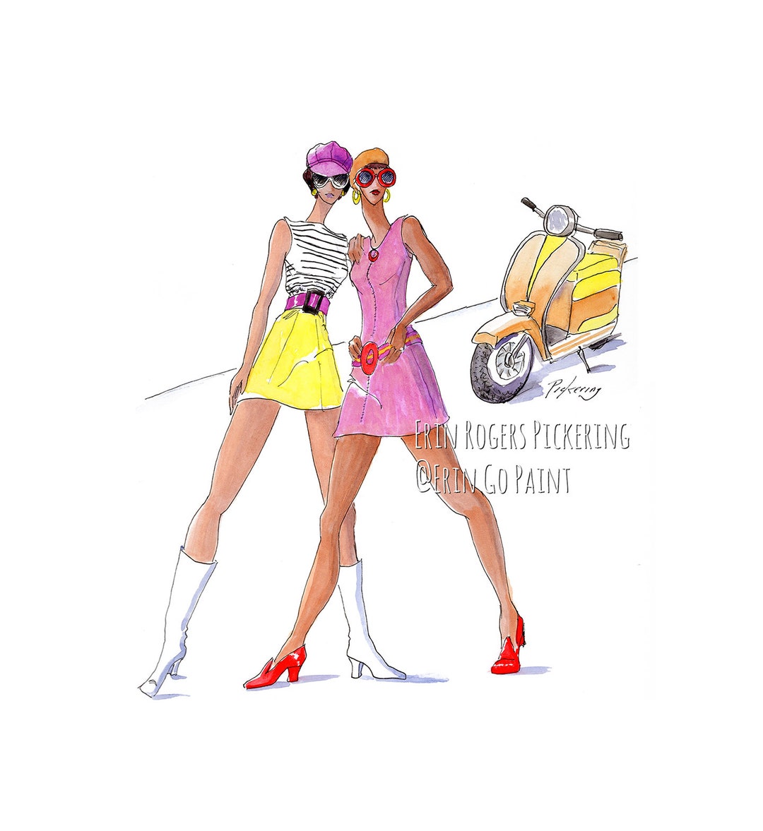 Mod Minis 1960s Retro Fashion Fine Art Print - Etsy