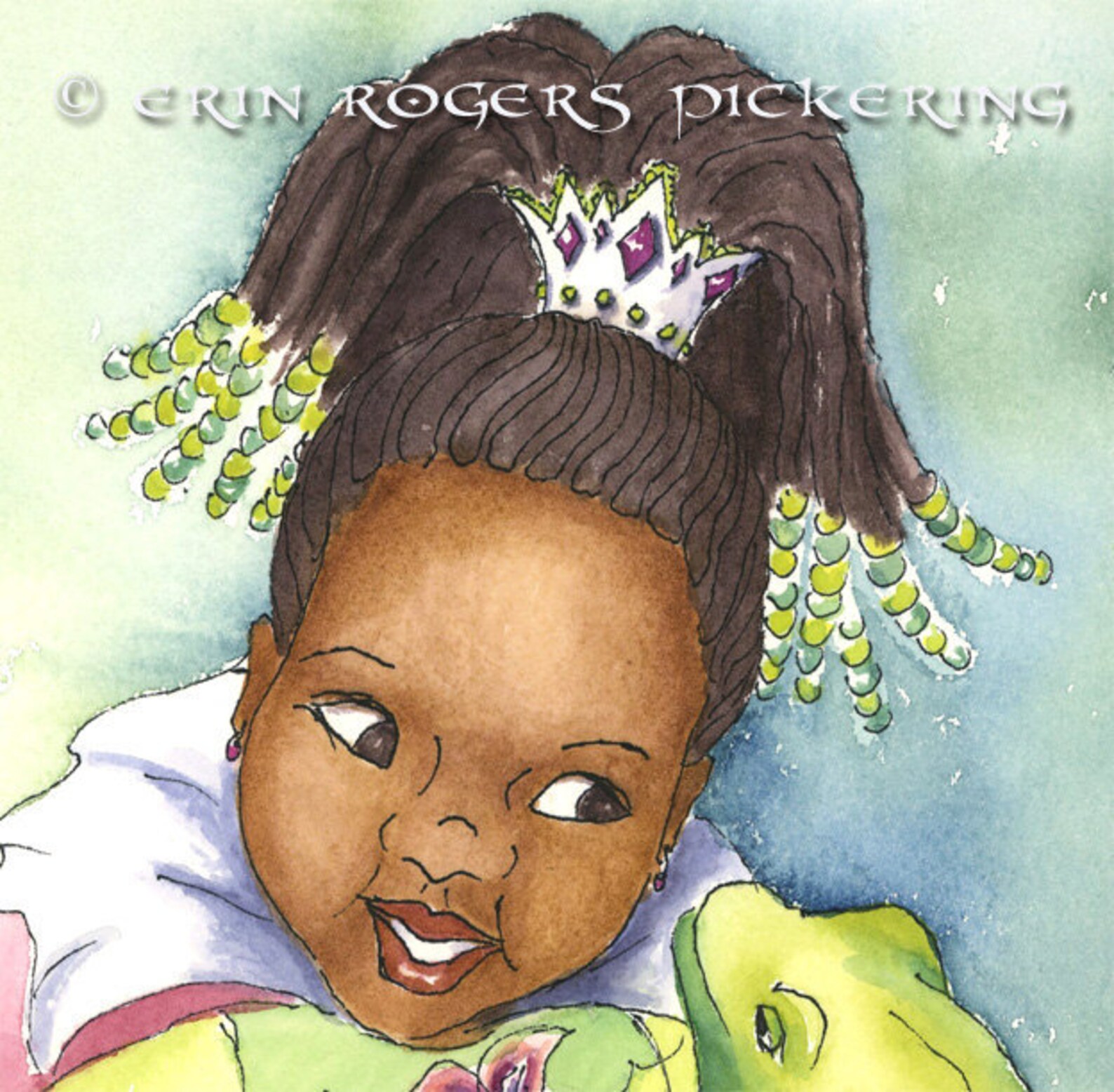 African American Princess and the Frog With Braids 8x10 Print - Etsy