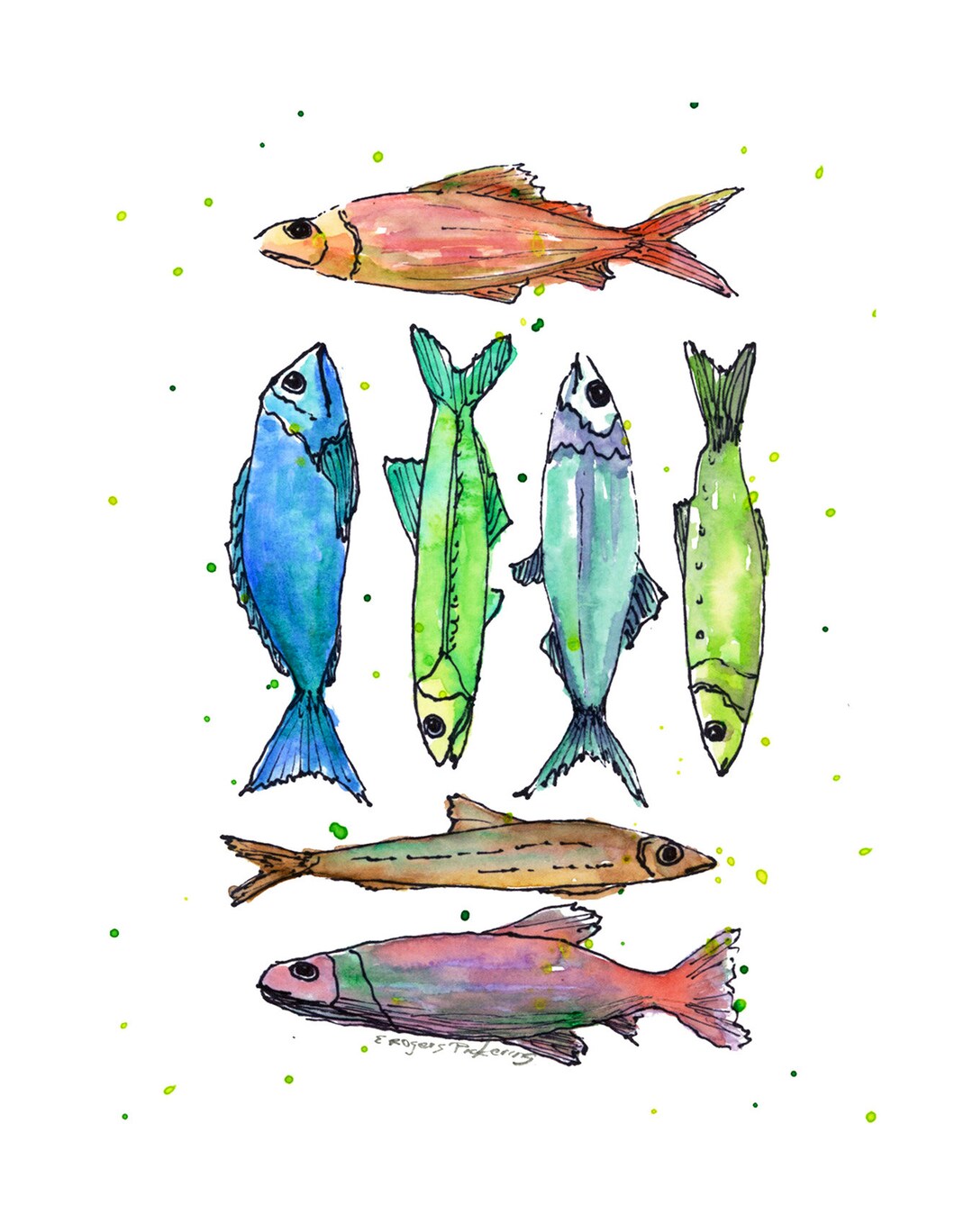 7 Fishes Fine Art Print - Etsy