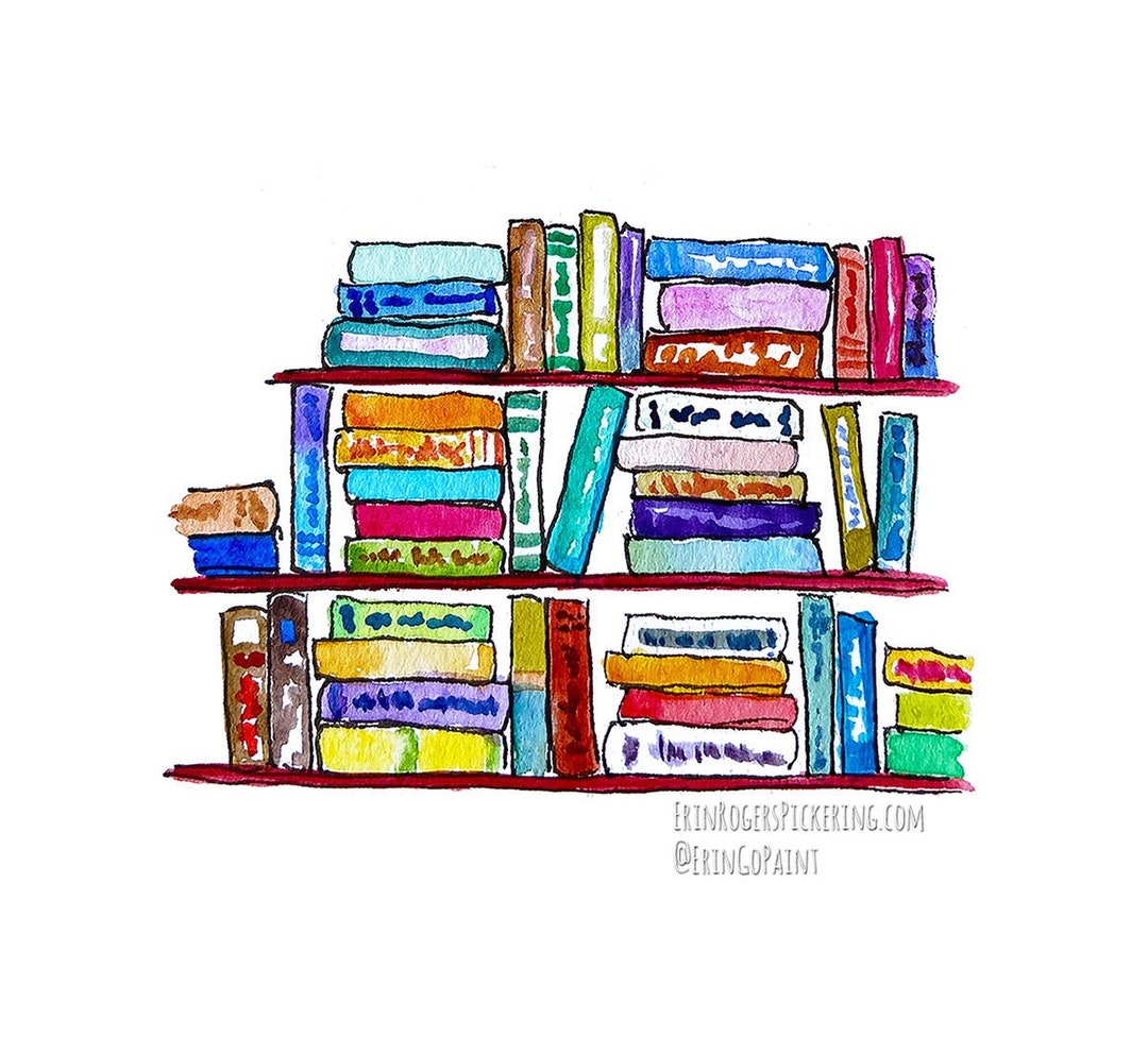 Bookshelf Summer Reading List 8x10 Art Print for Booklovers - Etsy