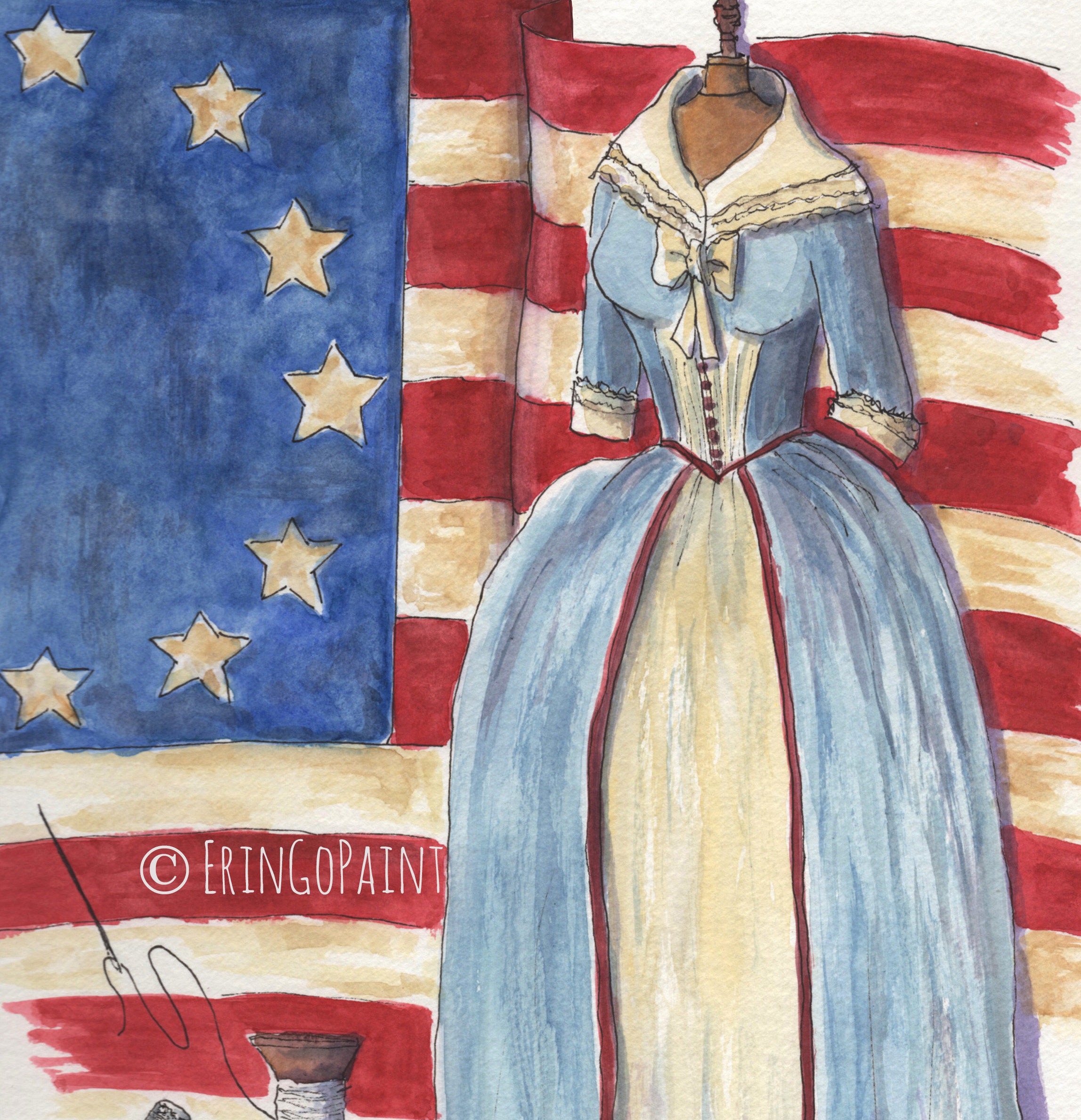 Betsy Ross Americana Fine Art Print 8x10 - Etsy
