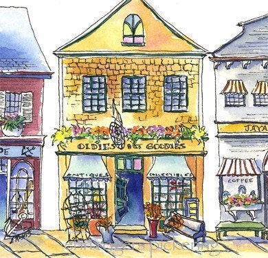 Seaside Village New England Storefronts Print 8x10 - Etsy