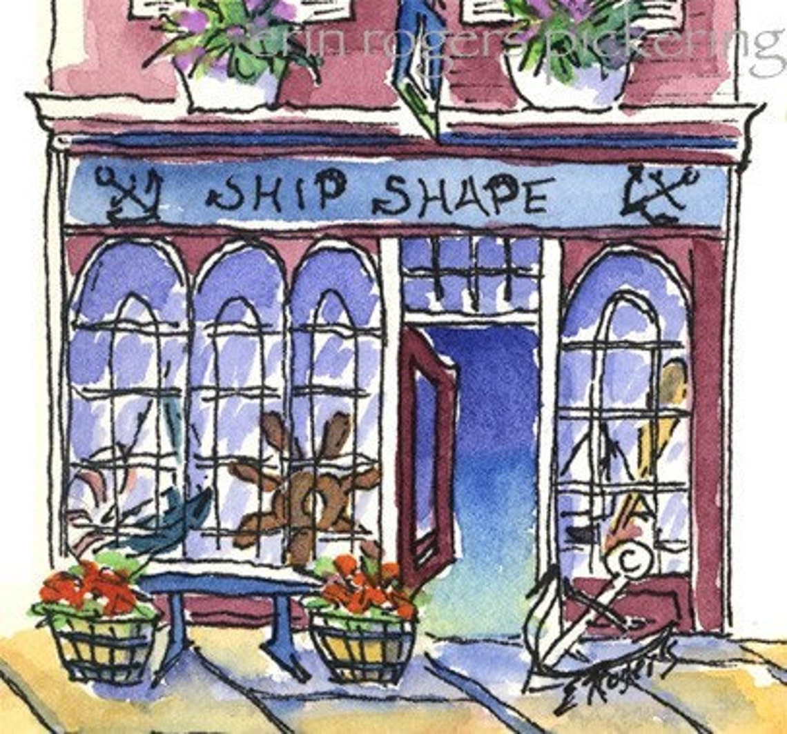 Seaside Village New England Storefronts Print 8x10 - Etsy