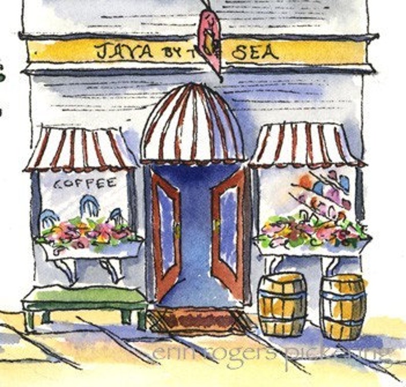 Seaside Village New England Storefronts Print 8x10 - Etsy