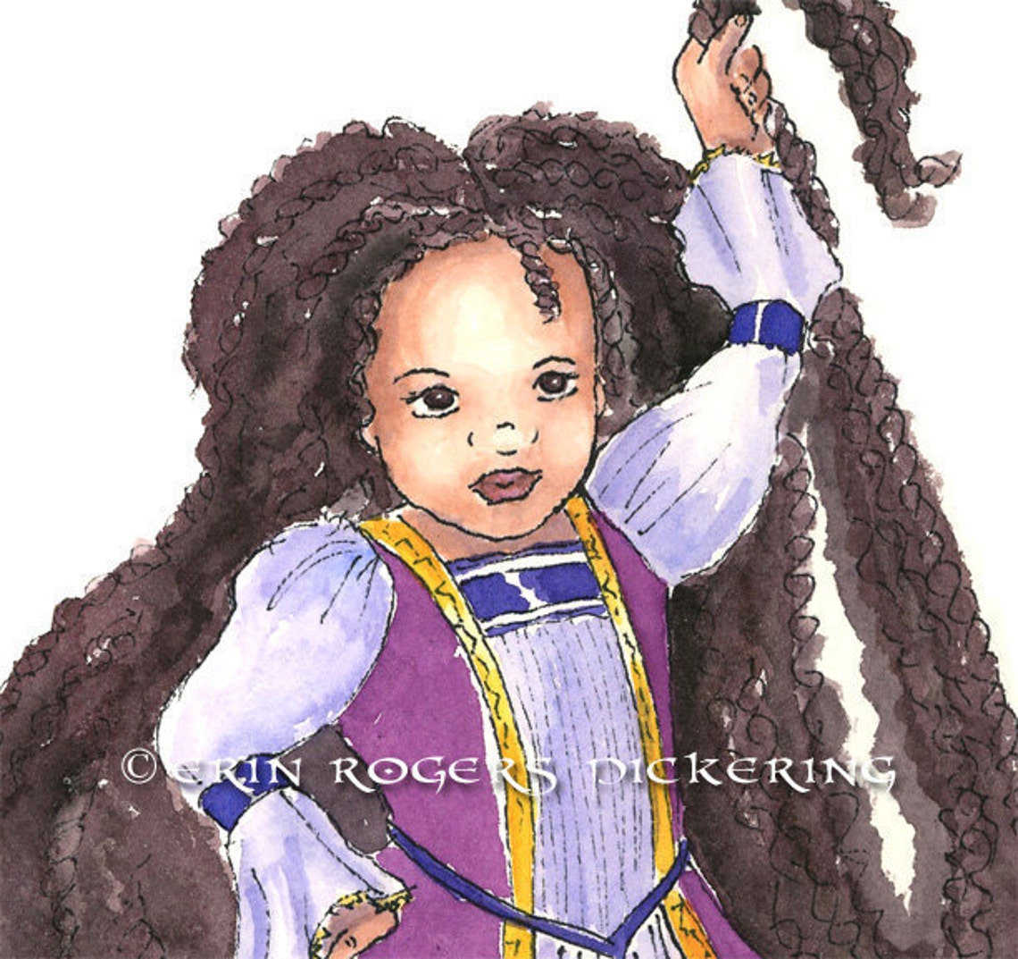 African American Rapunzel With Twists Modern Fairy Tales 8x10 Print - Etsy