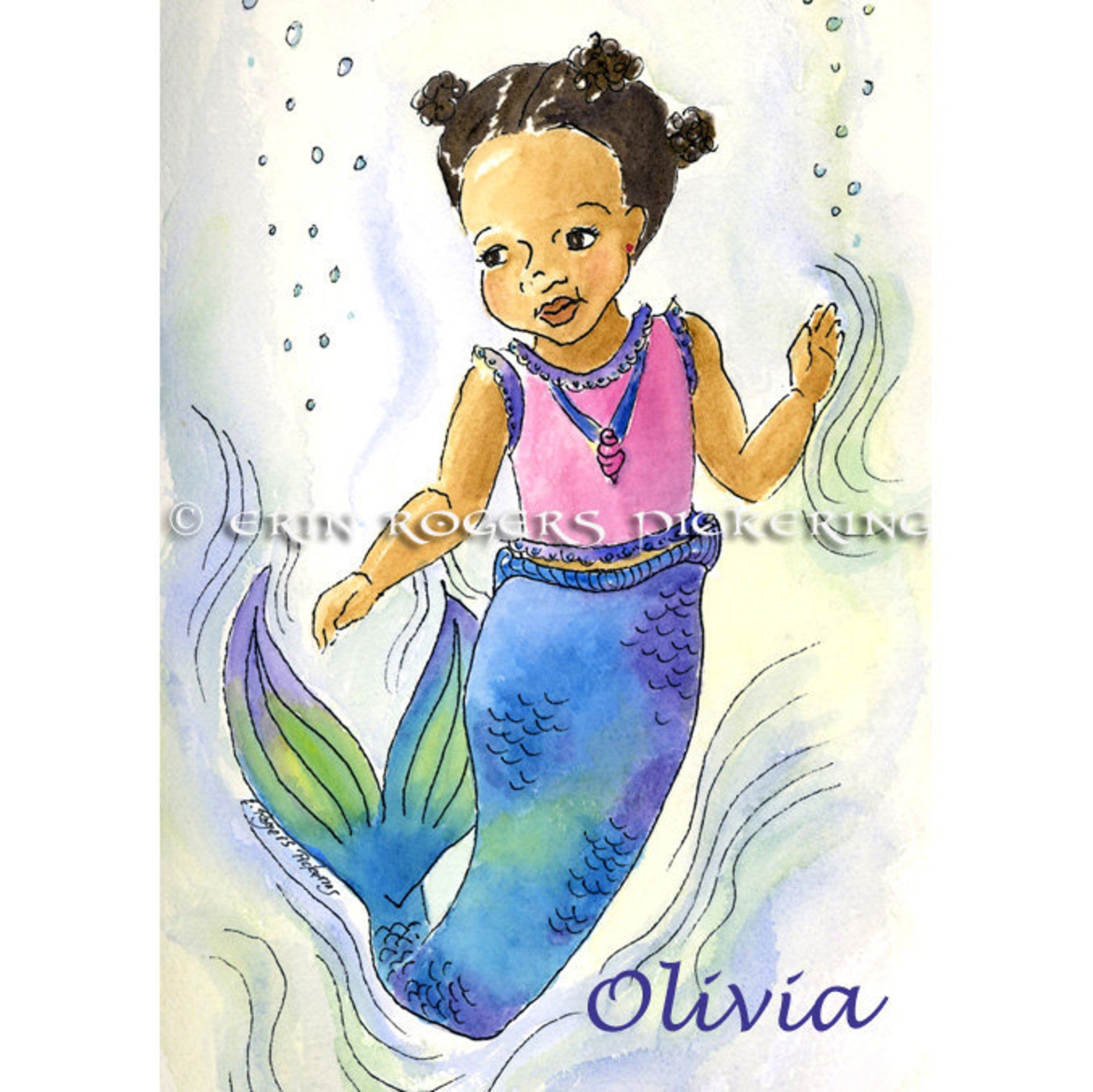 Multicultural Little Mermaid Modern Fairy Tales Fine Art Print - Etsy