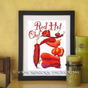 Red Hot Chef Kitchen Illustration Fine Art Print - Etsy