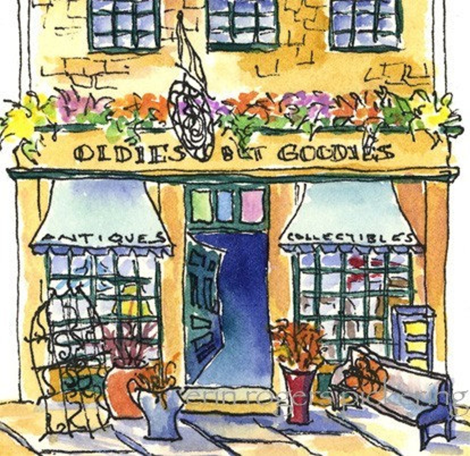 Seaside Village New England Storefronts Print 8x10 - Etsy