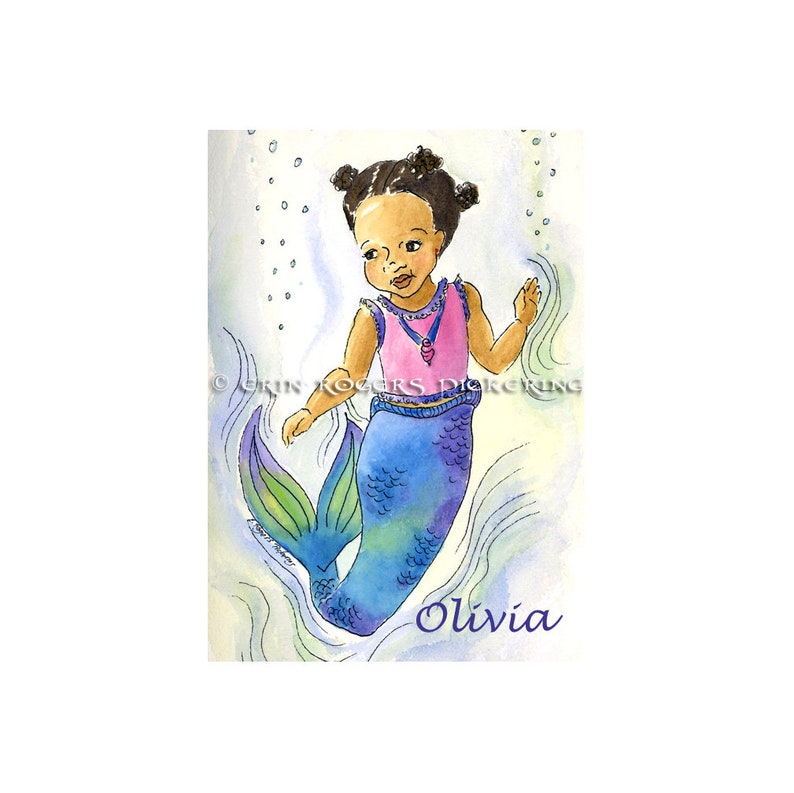 Multicultural Little Mermaid Modern Fairy Tales Fine Art Print - Etsy