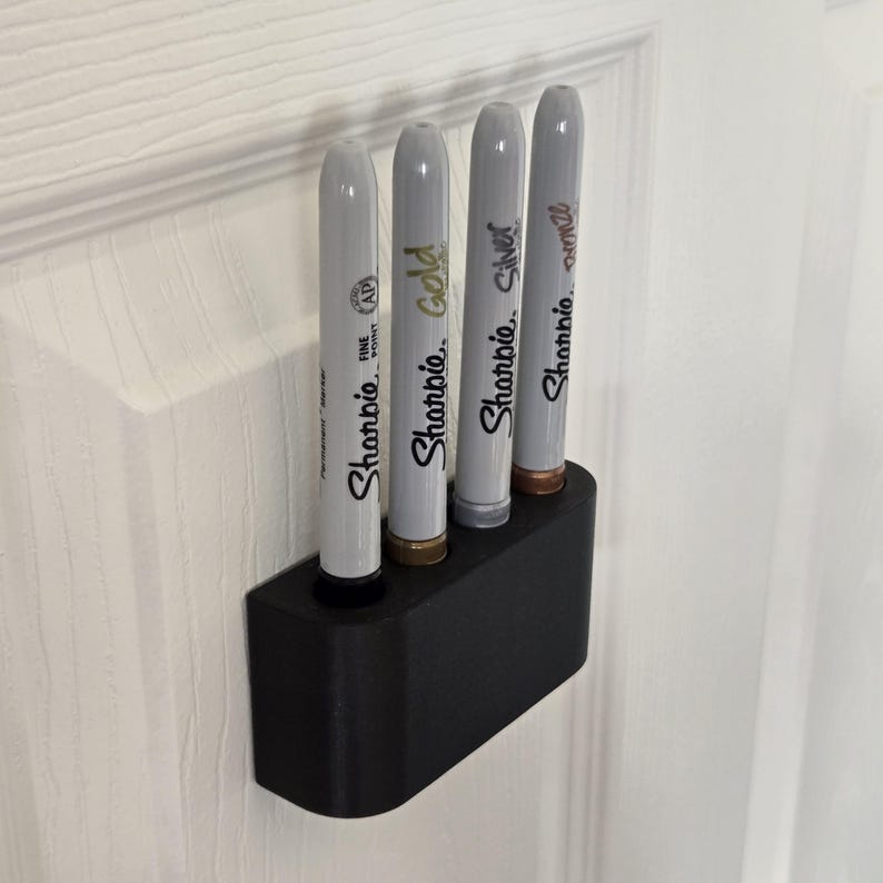 Vertical Wall-mounted Sharpie Holder | Store Four Pens or Sharpies Tip ...