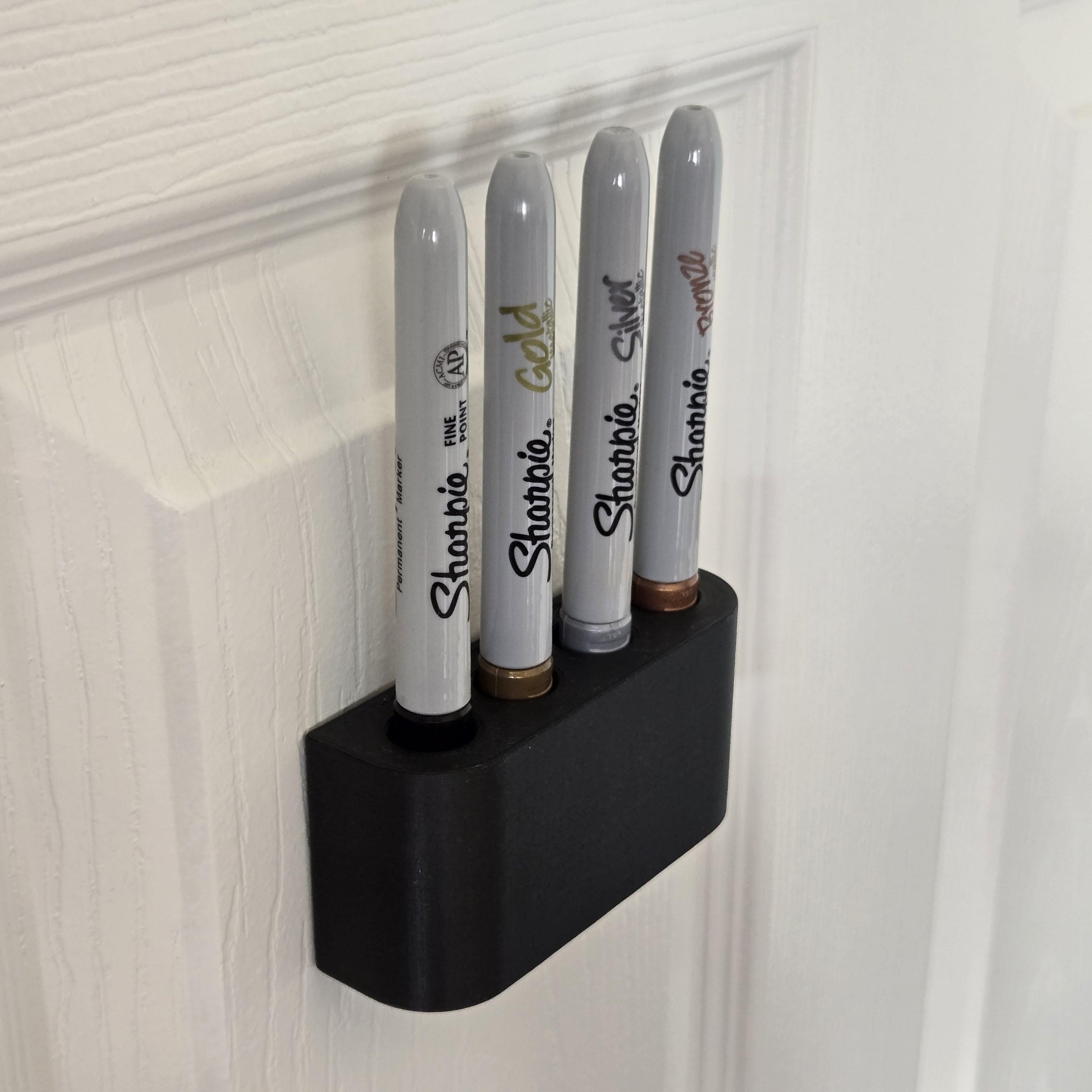 Vertical Wall-mounted Sharpie Holder | Store Four Pens or Sharpies Tip ...