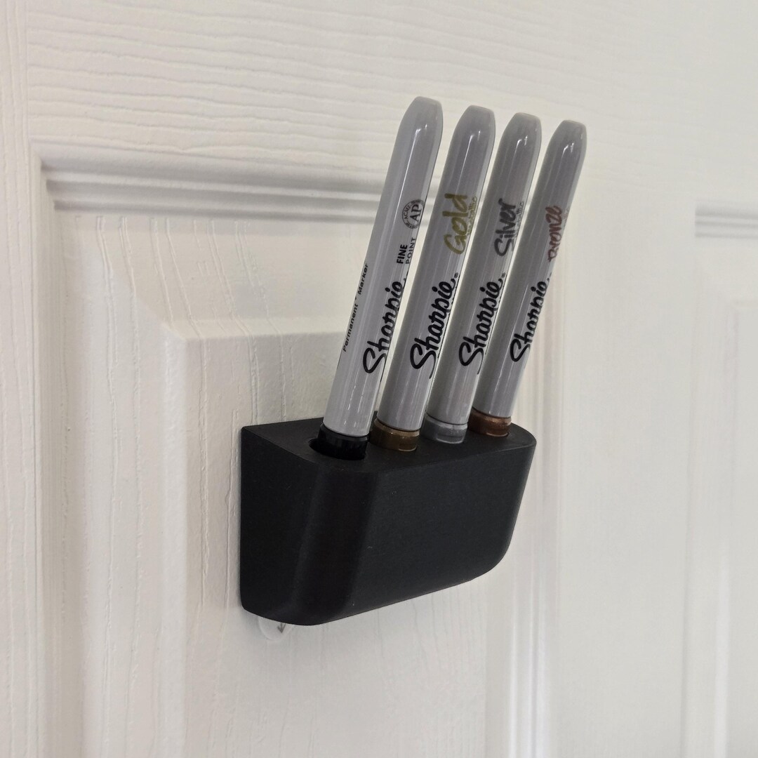 Angled Wall-mounted Sharpie Holder | Store Four Pens or Sharpies Tip ...