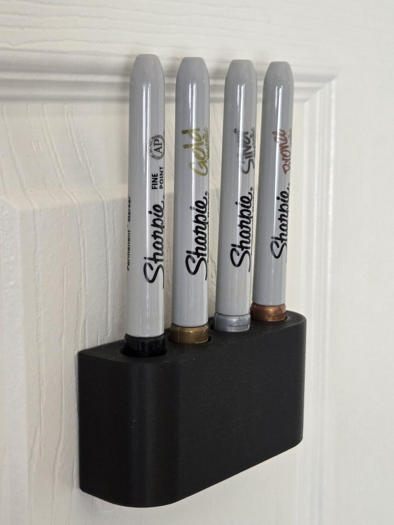 Vertical Wall-mounted Sharpie Holder | Store Four Pens or Sharpies Tip ...