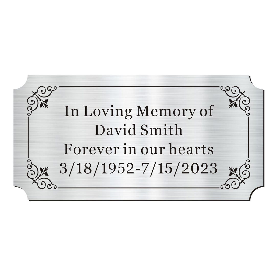 Personalized Silver Memorial Plaquecustom Engraved Metal Signtribute ...