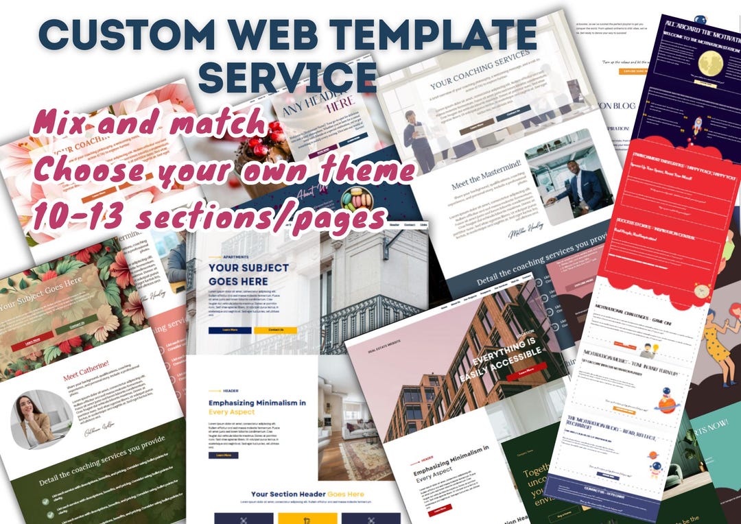 CUSTOM001 Canva Website Template, Page Custom, Website Canva, One Page ...