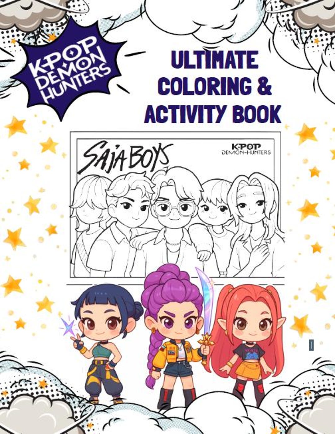 Completed Kpop Demon Hunters Coloring & Activity Book – Art, Tracing ...