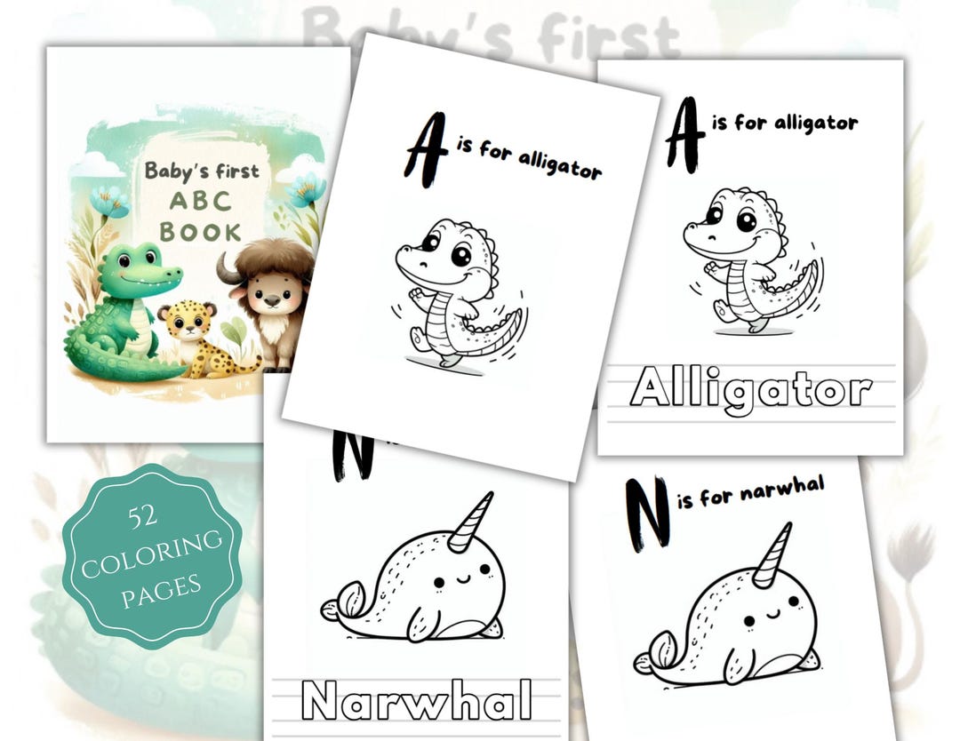 ABC Baby Shower Coloring Book,baby First Activity Gift Ideas,baby ...