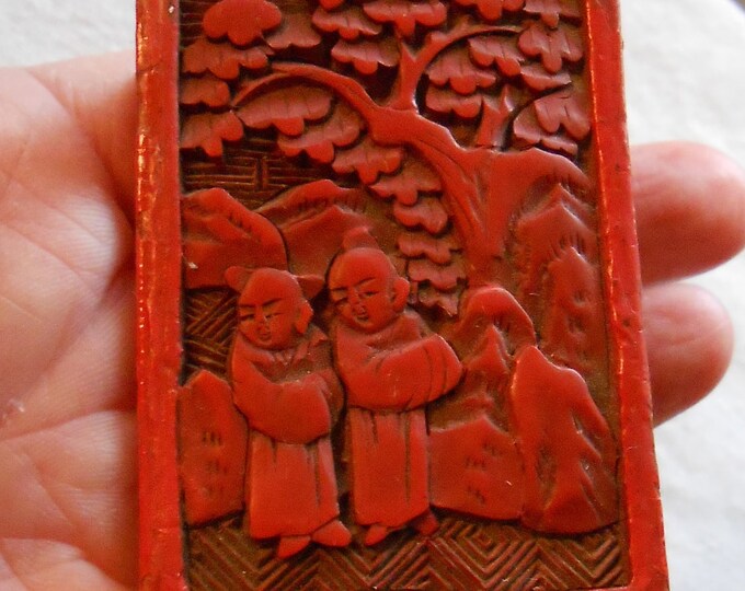 Vintage Chinese Carved Red Lacquer Matchbook Cover - Etsy
