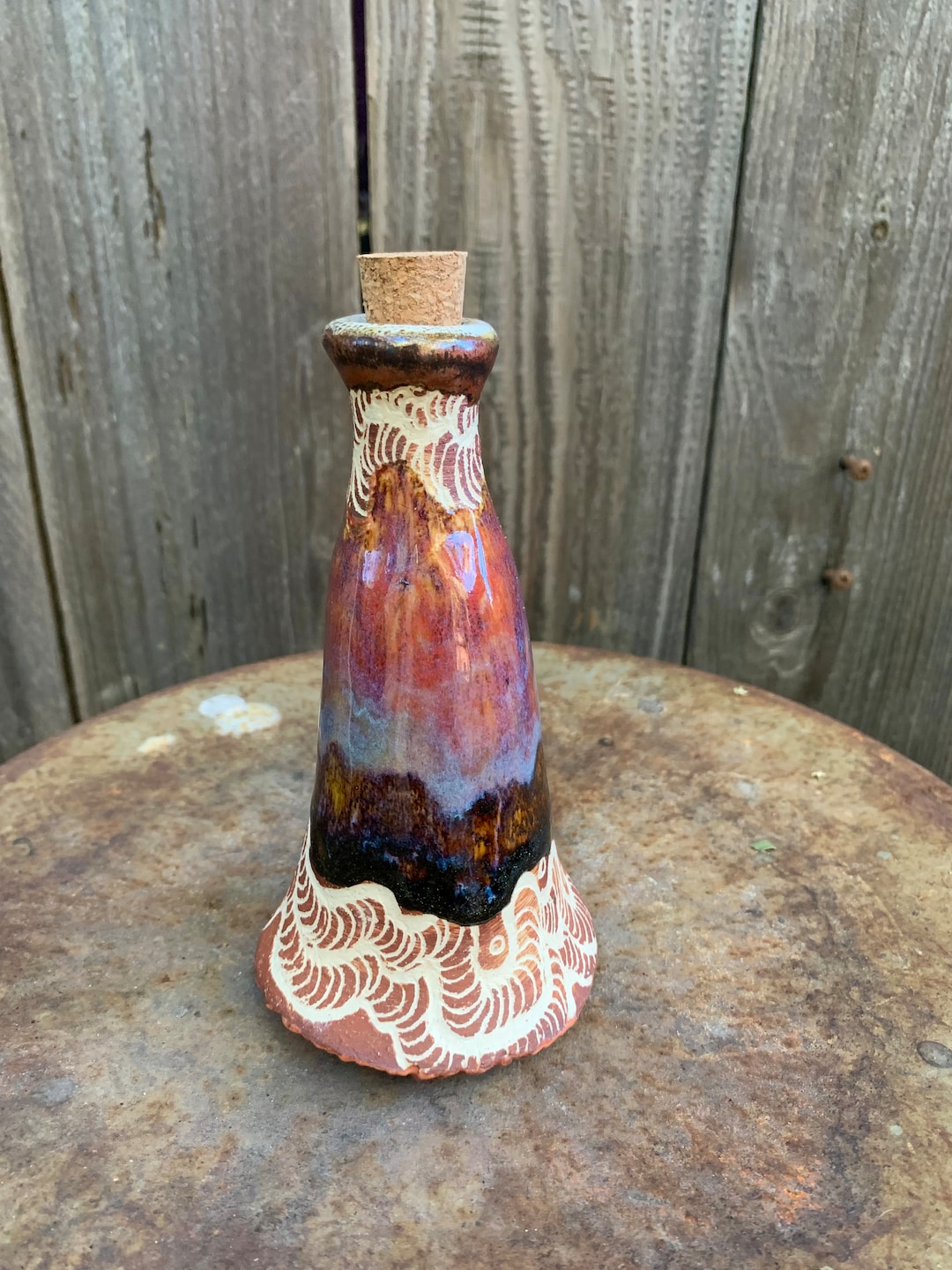Tall Potion Bottle With Dripping Pinks and Blues - Etsy