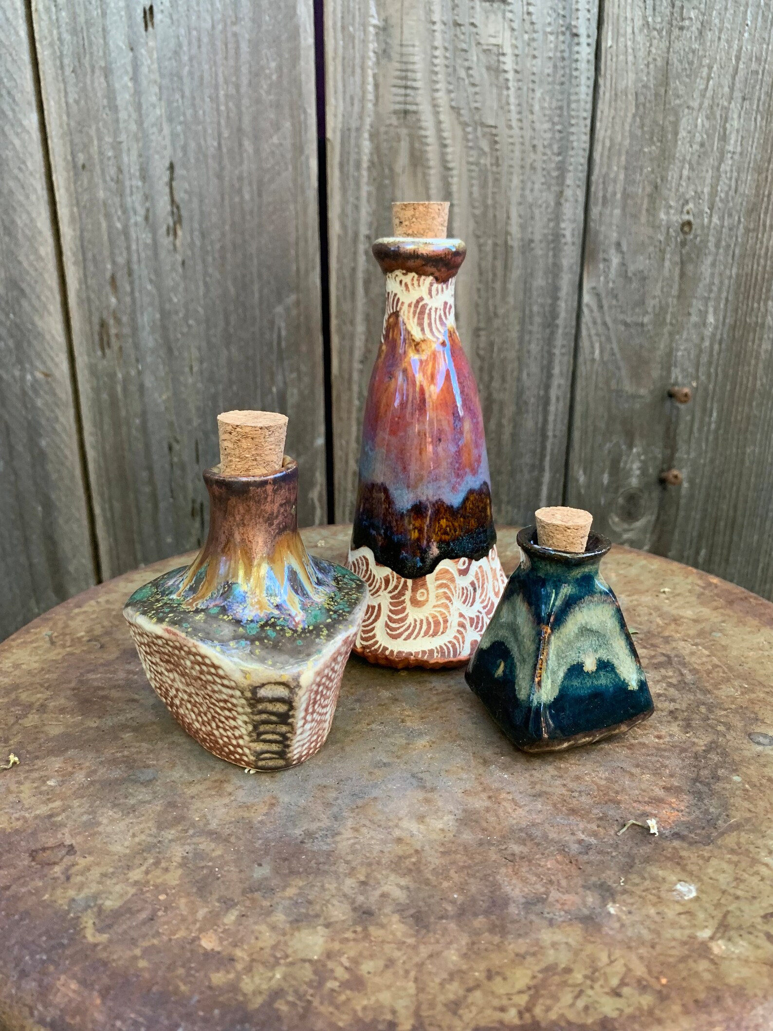 Tall Potion Bottle With Dripping Pinks and Blues - Etsy