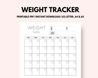 Printable Monthly Weight Tracker - Etsy