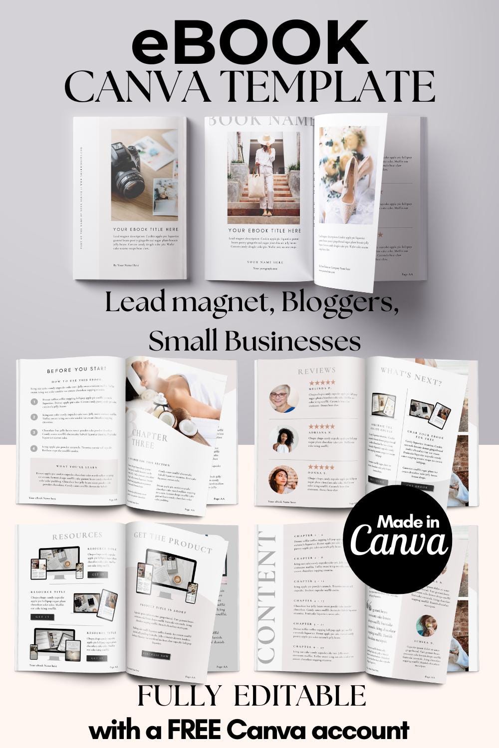 Ebook Workbook Canva Templates Lead Magnet | Course Creator, Bloggers ...