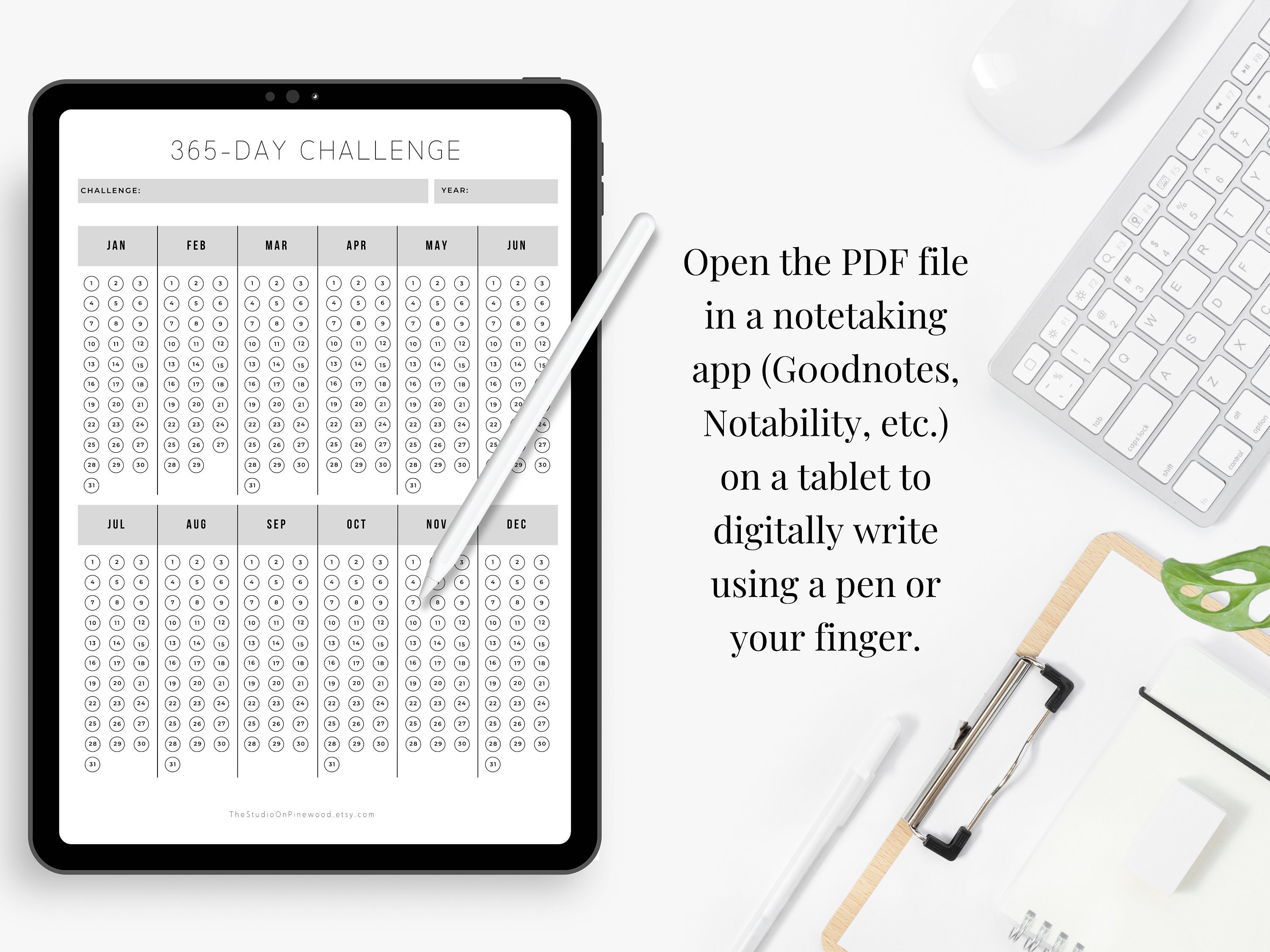 365-day Challenge 365 Day Challenge Tracker Printable PDF Instant ...