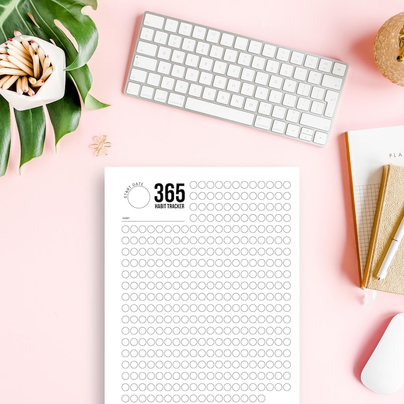 365-day Habit Tracker Printable: Instant PDF Download - Etsy