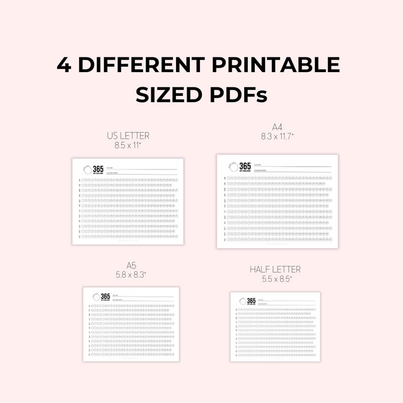365-day Challenge | 365- Day Challenge Tracker | Printable PDF ...