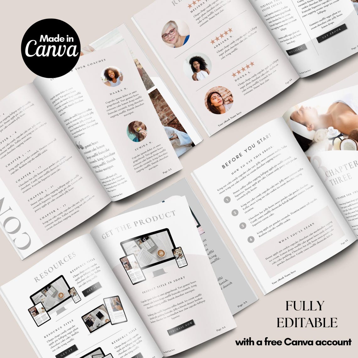 Ebook Workbook Canva Templates Lead Magnet | Course Creator, Bloggers ...