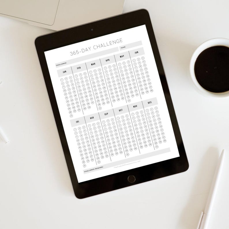 365-day Challenge | 365-day Challenge Tracker | Printable PDF | Instant ...
