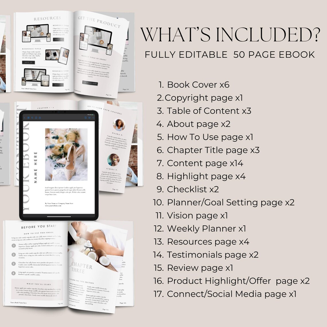 Ebook Workbook Canva Templates Lead Magnet | Course Creator, Bloggers ...
