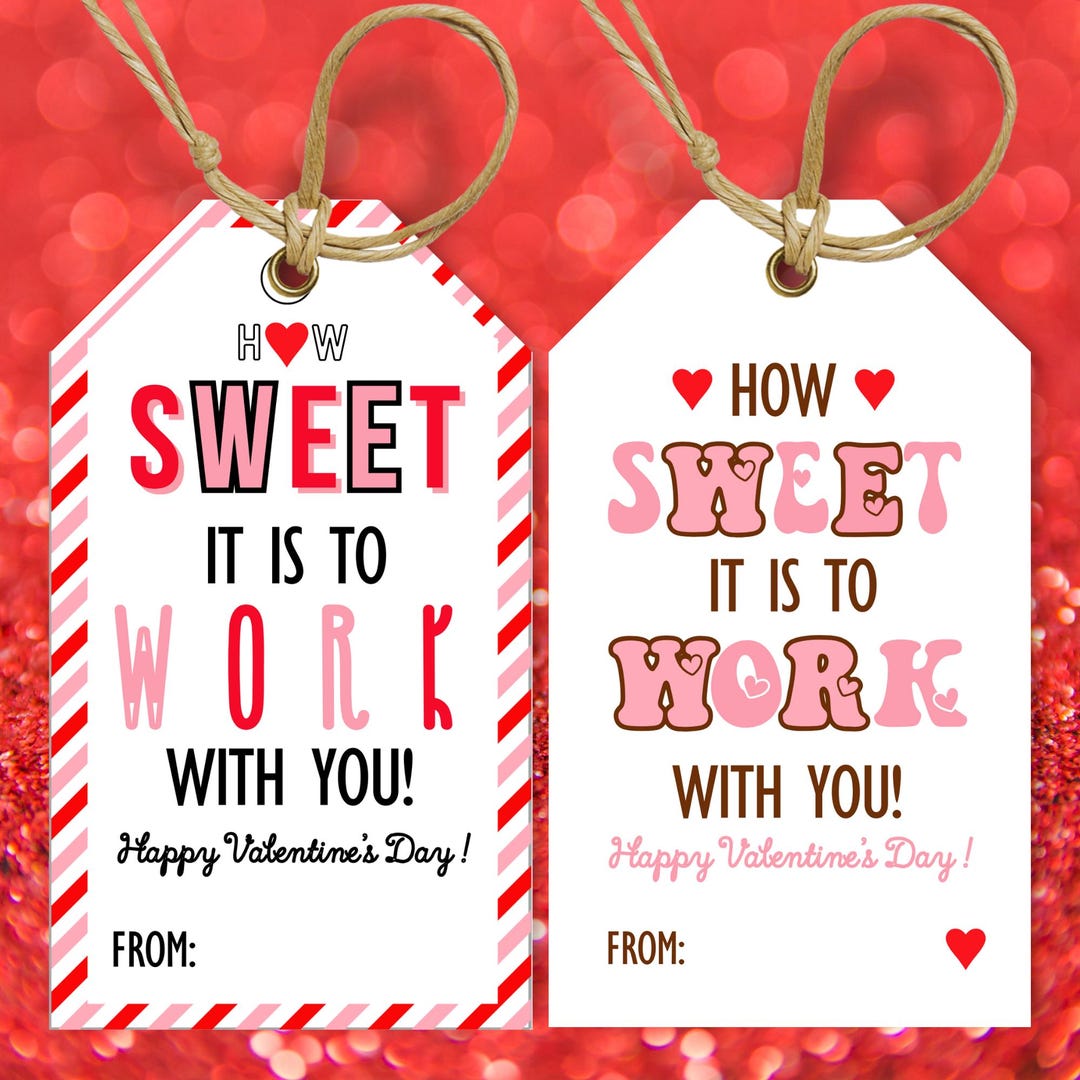 Valentine's Day Gift Tag Printable Coworkers Colleagues Happy Valentine ...