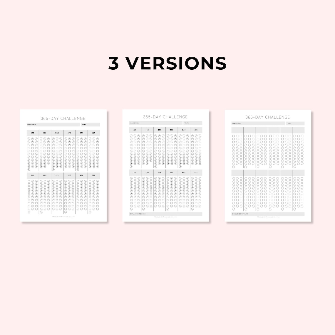 365-day Challenge | 365-day Challenge Tracker | Printable PDF | Instant ...