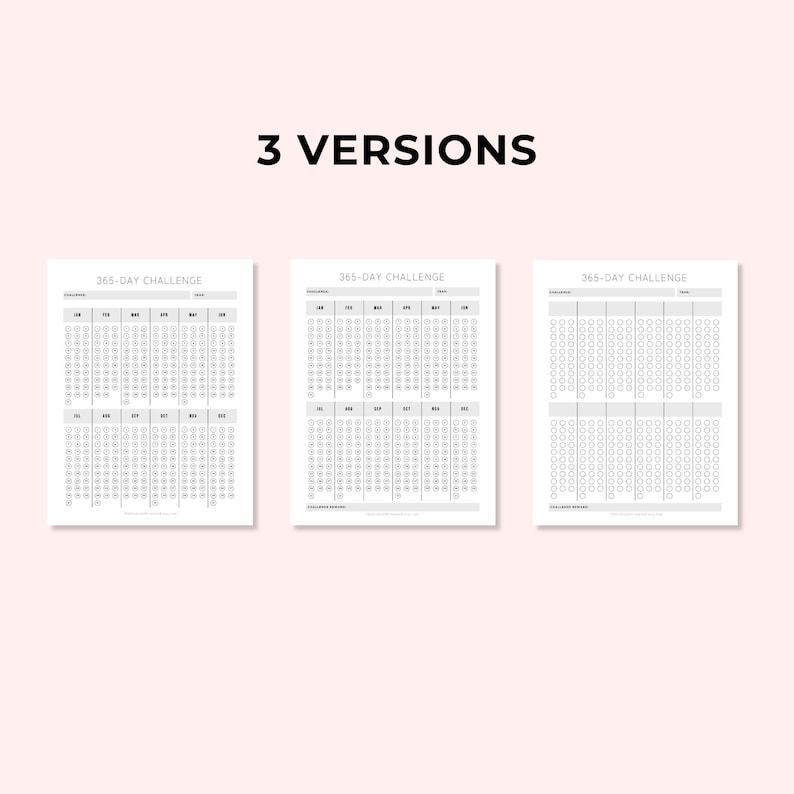 365-day Challenge | 365-day Challenge Tracker | Printable PDF | Instant ...