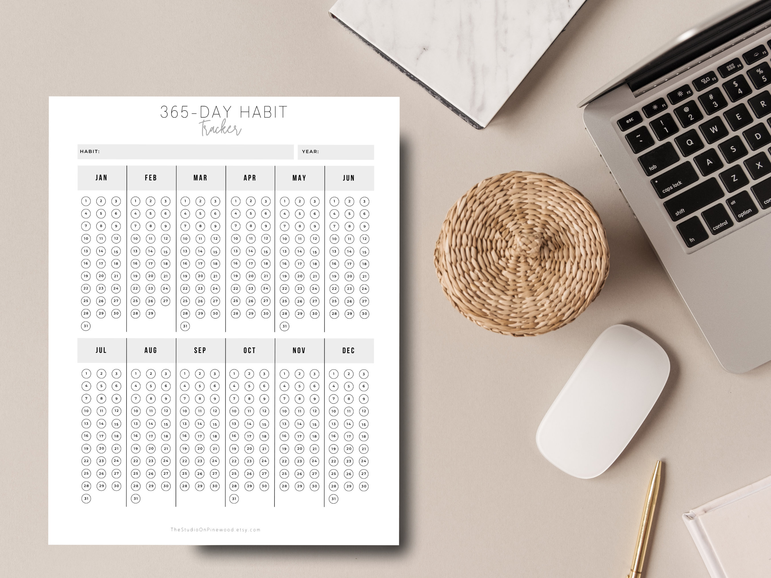365-day Habit Tracker | Symptom Tracker | Behavior Tracker | ADHD ...