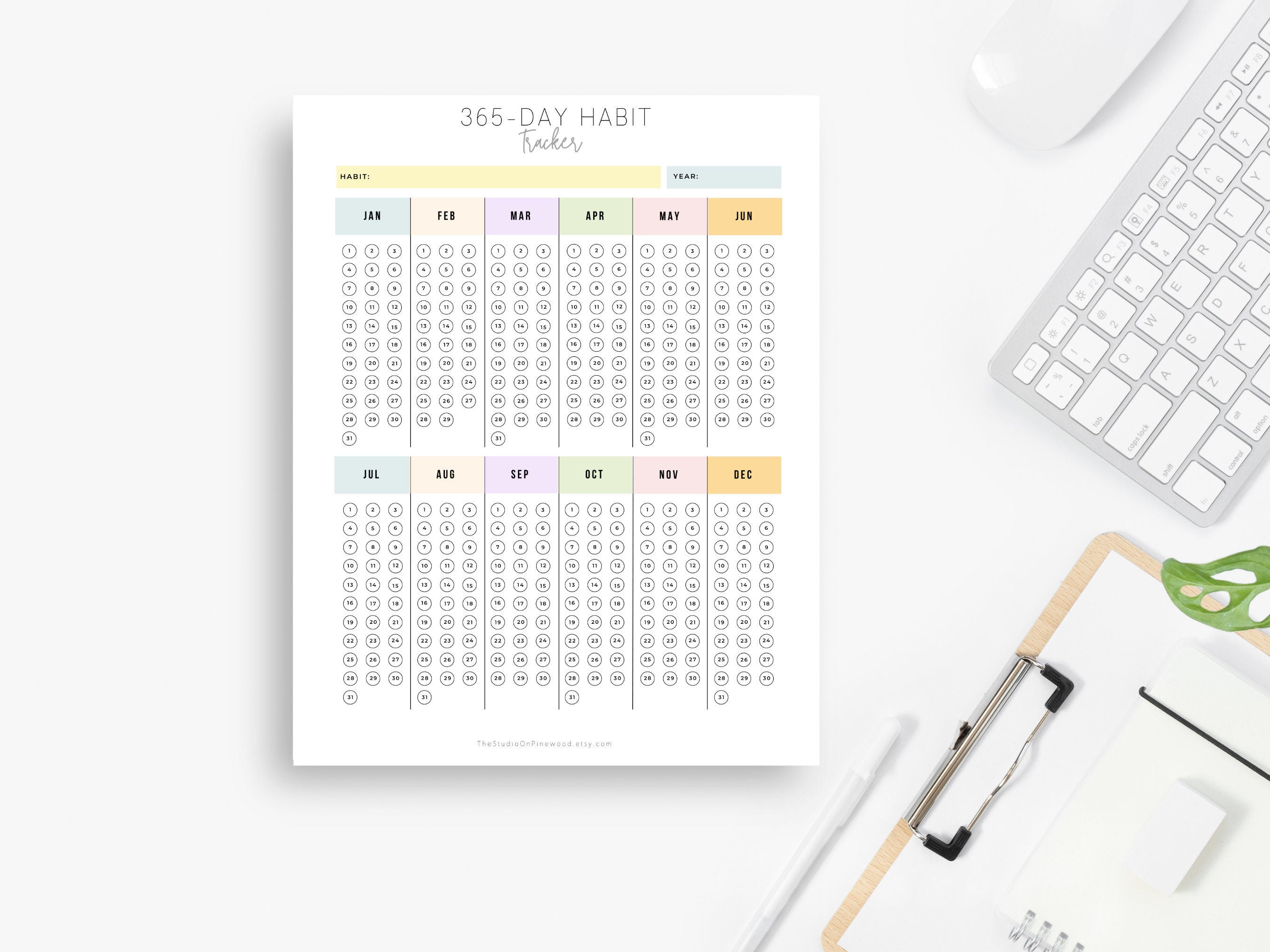 365-day Habit Tracker | Symptom Tracker | ADHD Tracker | Printable PDF ...